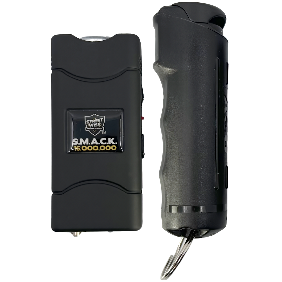 Streetwise Keychain Pepper Gel & Stun Gun Bundle Pack Black