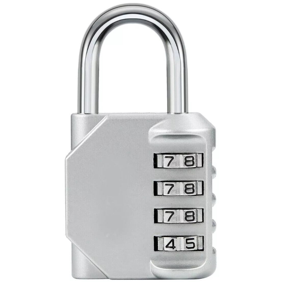 GorillaLock Portable Waterproof Keyless 4-Digit Combination Padlock Silver