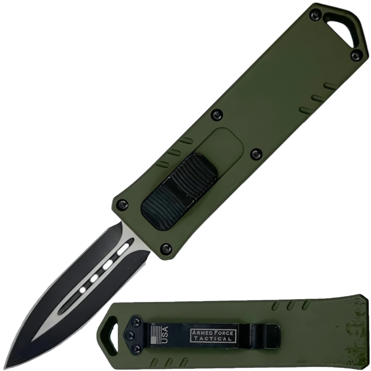 Armed Force Tactical Mini Automatic OTF Dagger Pocket Knife 3"