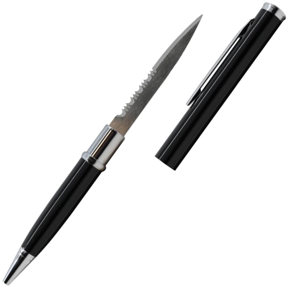 Concealed Stainless Steel Serrated Edge Pen Knife Black 2.13" - The ...